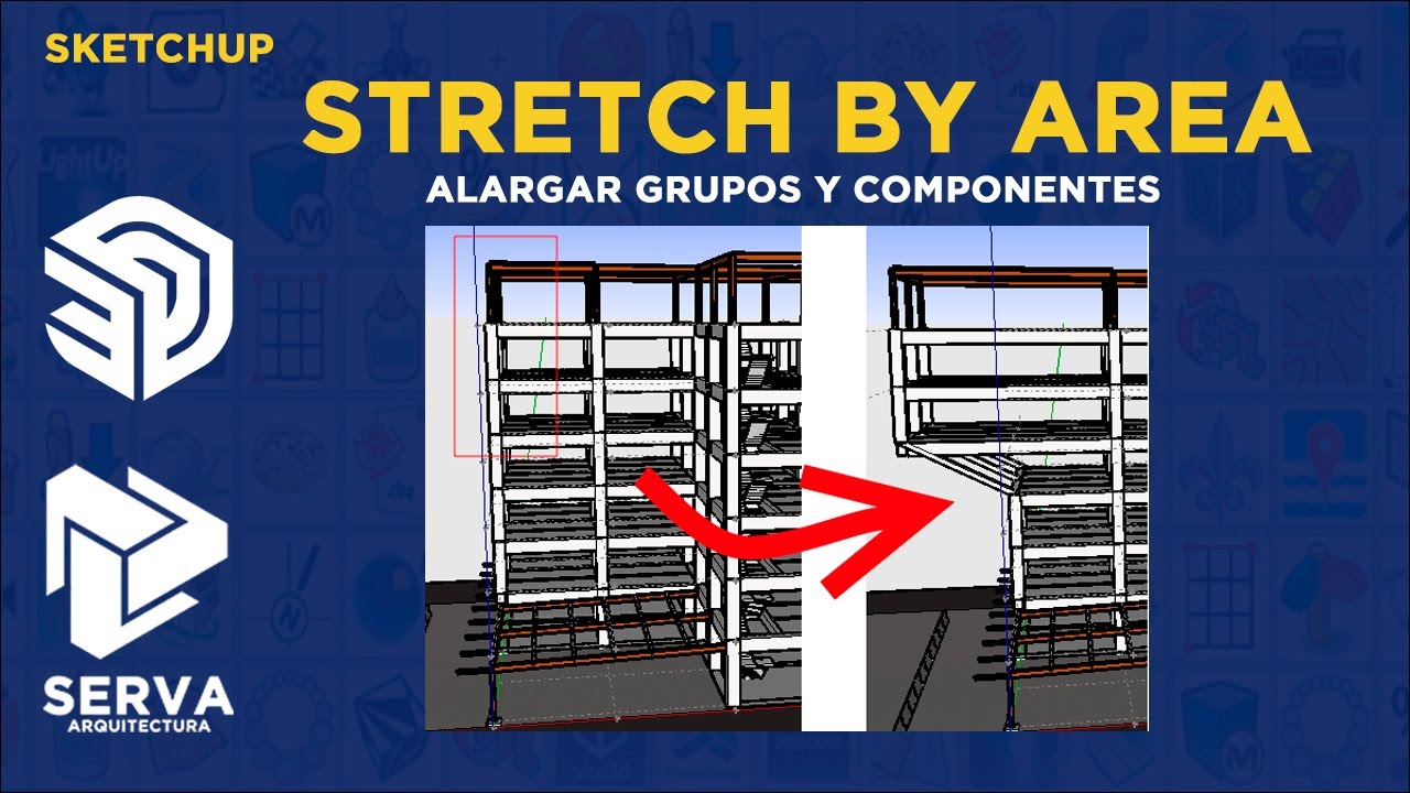 STRETCH BY AREA 🚀 | SKETCHUP PLUGIN: | Alargar Grupos o Componentes ...