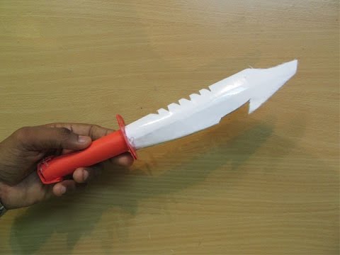 How to Make a Paper Combat Knife with Hooks Edge - Easy Tutorials - YouTube