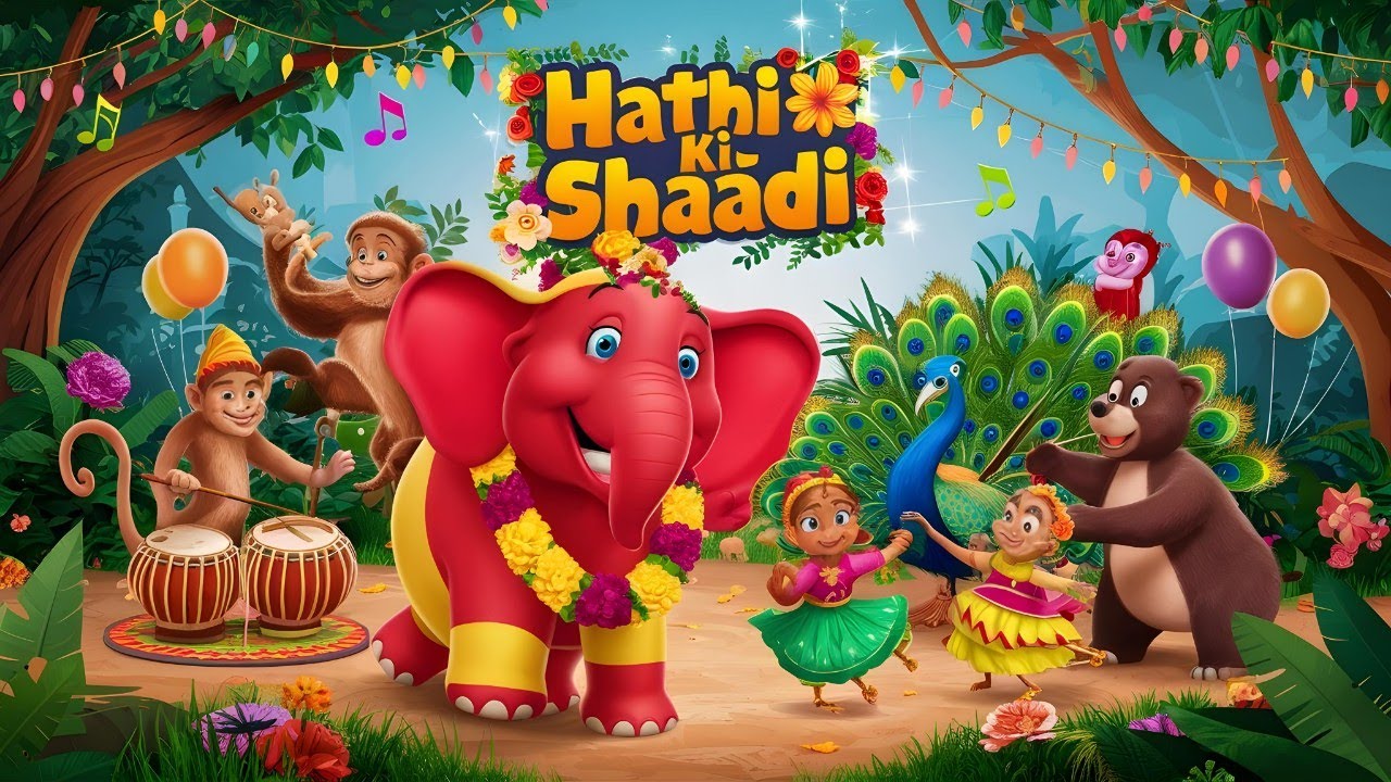 Hathi Ki Shadi Song 🐘 | Hindi Kids Poem | हाथी की शादी Nursery Rhyme ...