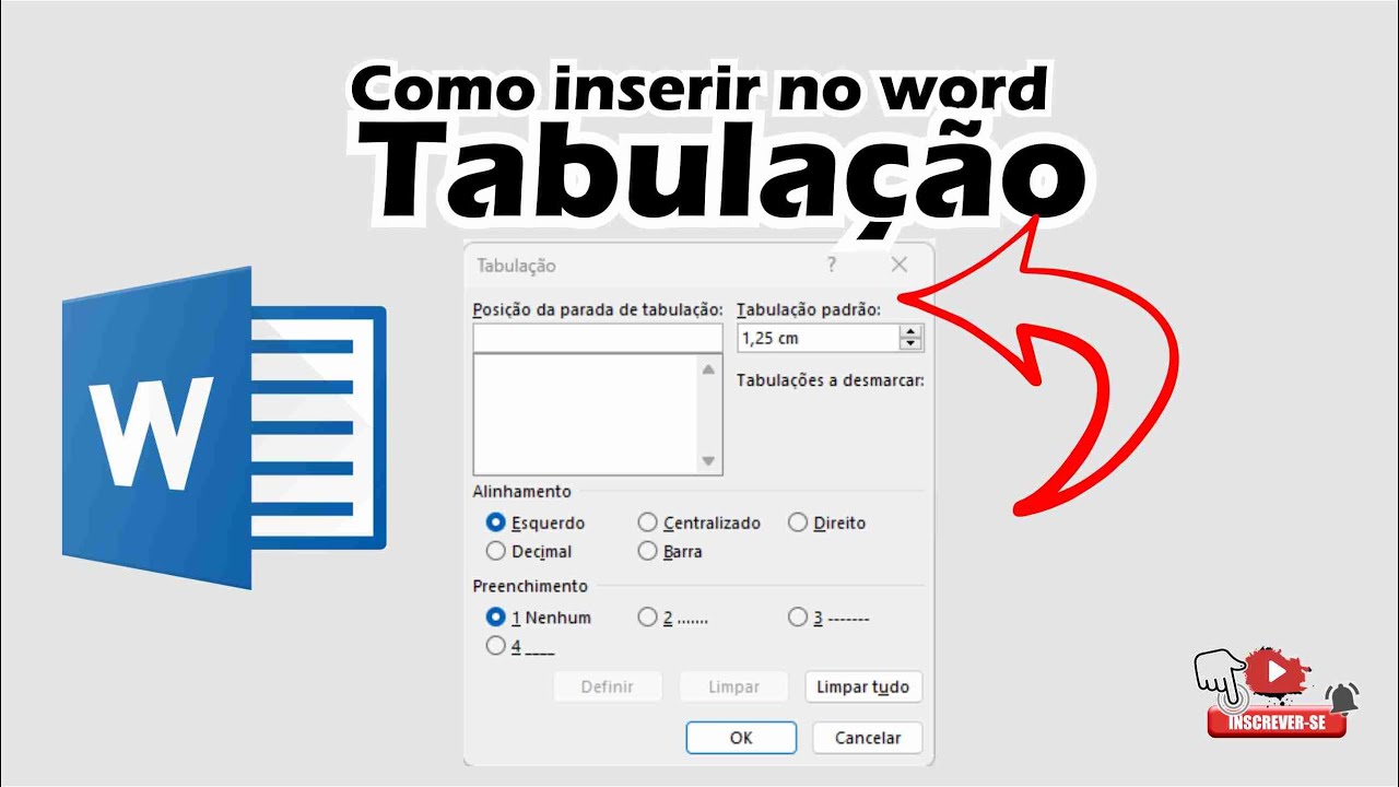 Como inserir as tabulações no Word - YouTube