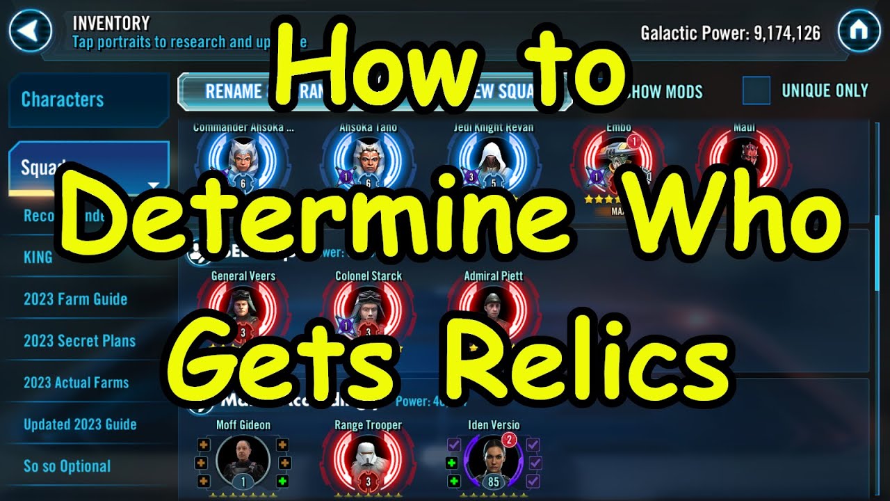 The Basics to Relic Allocation in SWGOH - YouTube
