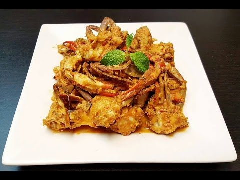 Stir fried crab with lemongrass paste , cha krueng kdam ( ឆាគ្រឿងក្ដាម ...
