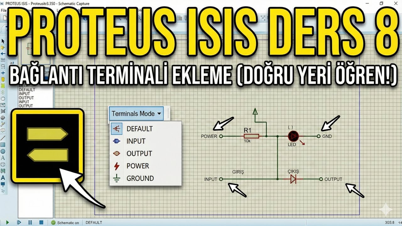 Proteus ISIS’te Bağlantı Terminali Ekleme | Terminal – Net Label – Port ...