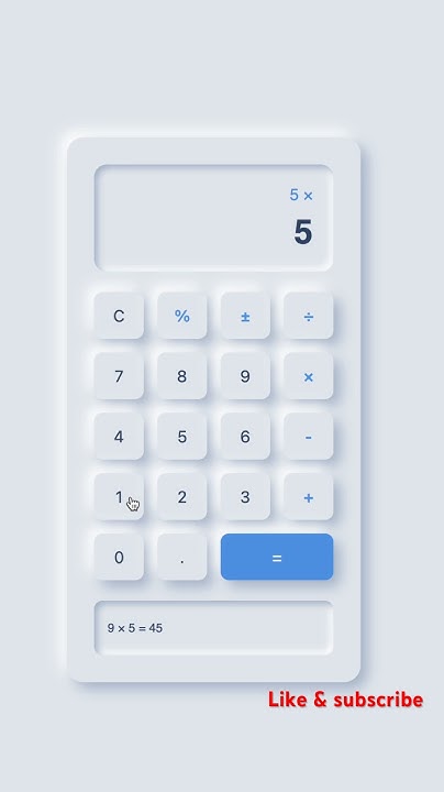 Neumorphic Calculator UI in React | Mesmerizing Design with Interactive Features#shorts# ...