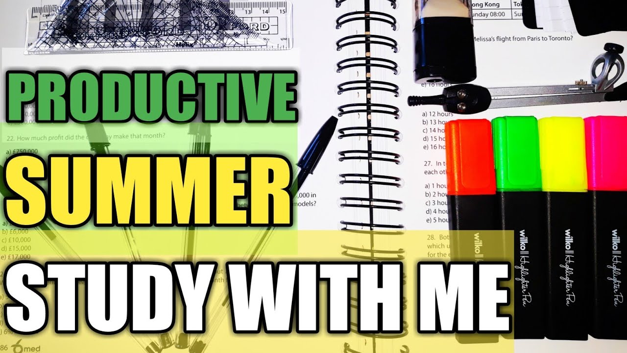 *NEW* PRODUCTIVE SUMMER AFTERNOON STUDY WITH ME (BACK TO SCHOOL ...