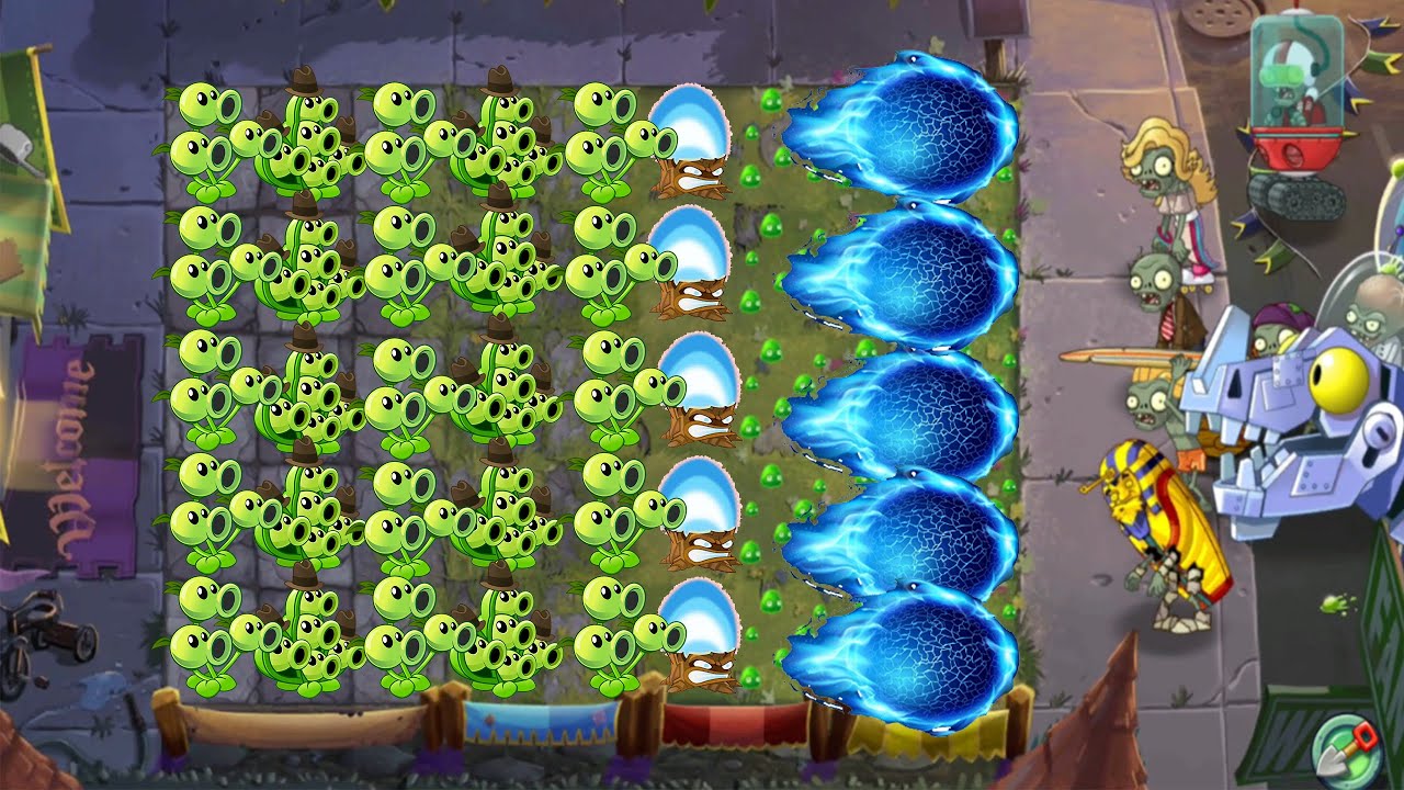 Blue fireball, Plants Vs Zombies 2 Threepeater & Pea Pod VS TROOPS ...