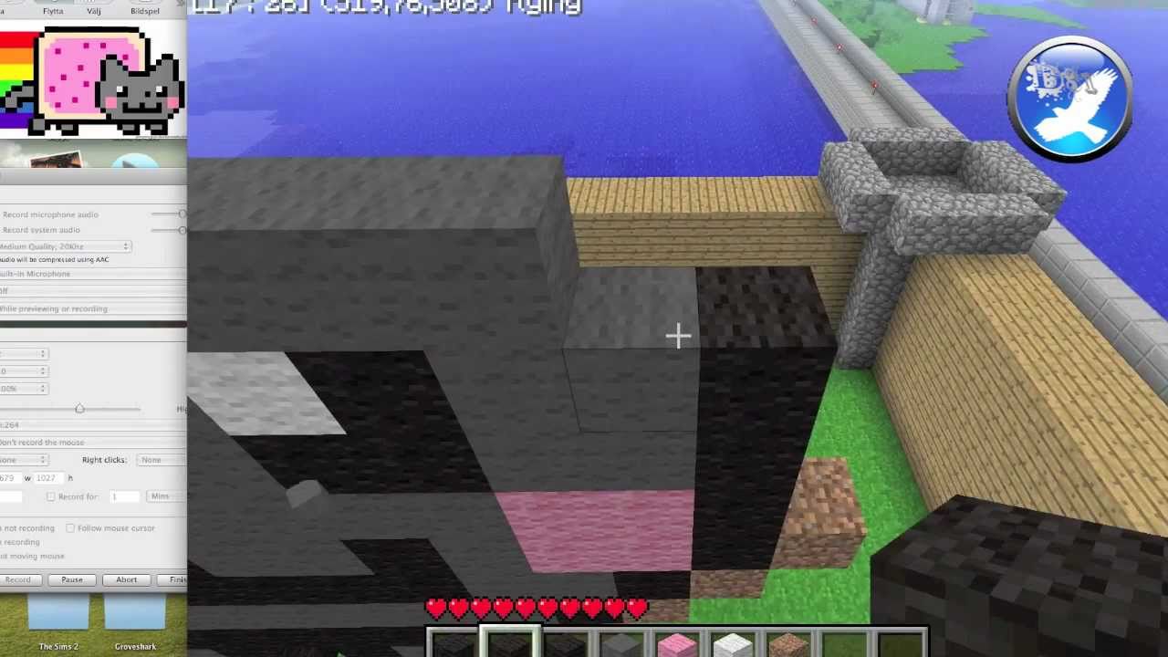 Nyan Cat Minecraft Tutorial _ Minecraft Pixel Art: Nyan Cat Tutorial ...