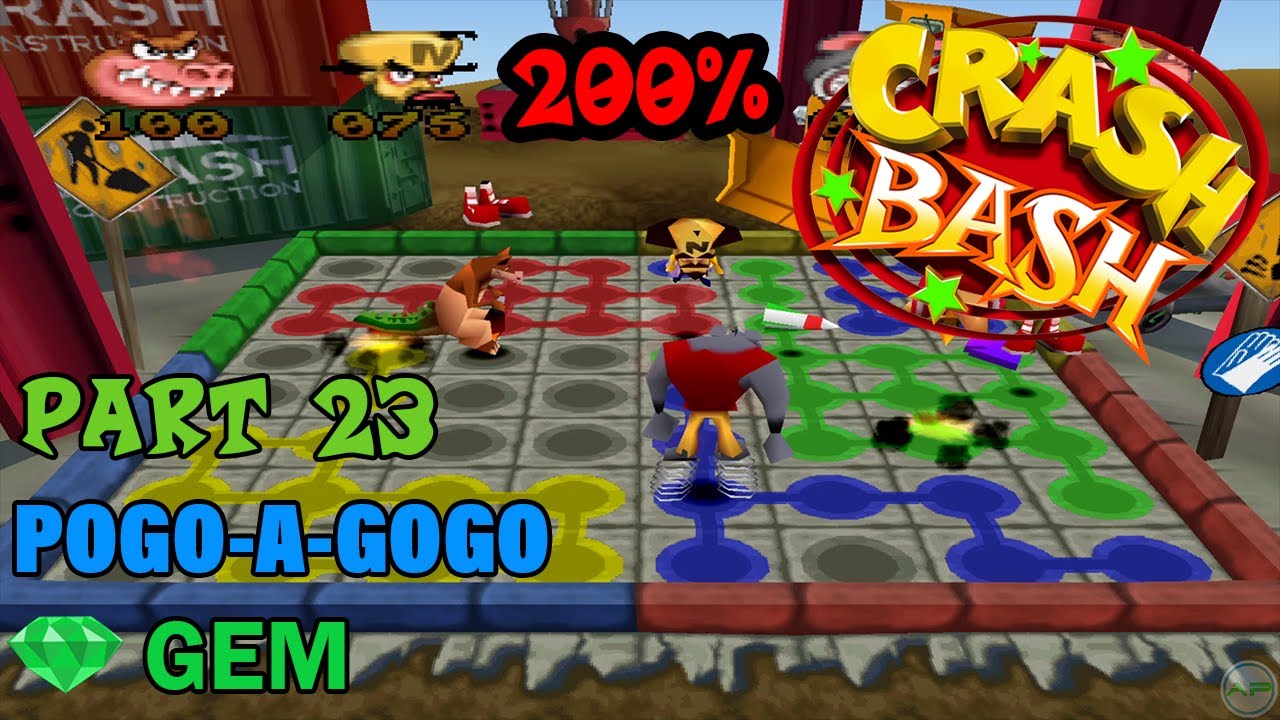 Crash Bash - 200% Walkthrough - Part 23: Pogo-a-Gogo (Gem Challenge ...