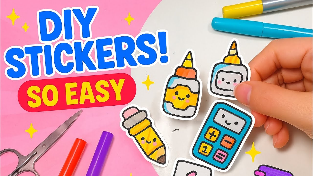 DIY STICKERS at Home! Easy & Cute Crafts for Kids (So easy) | DIY ...