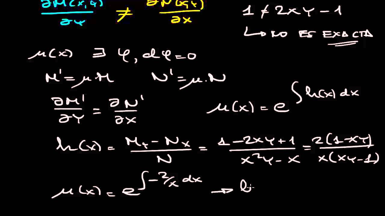 ECUACIONES DIFERENCIALES. FACTOR INTEGRANTE 12 - YouTube