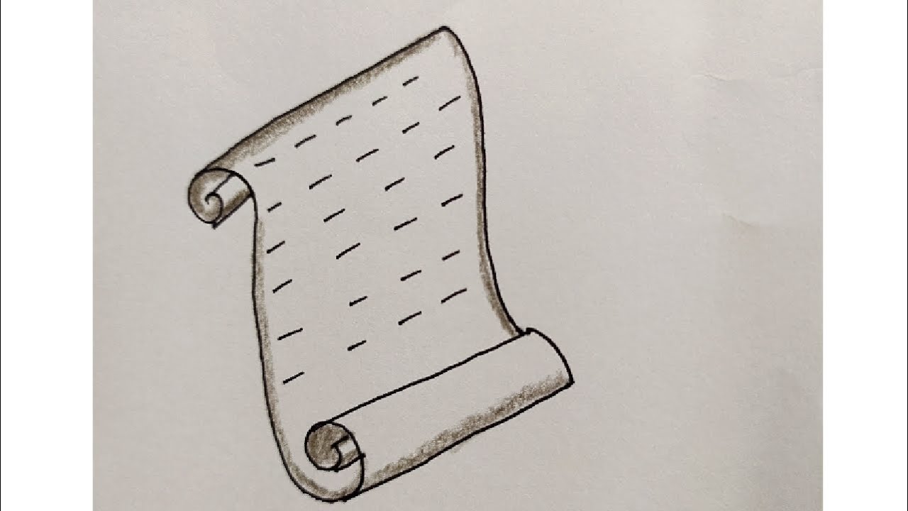 How to Draw Paper Scroll Easy📜 - YouTube