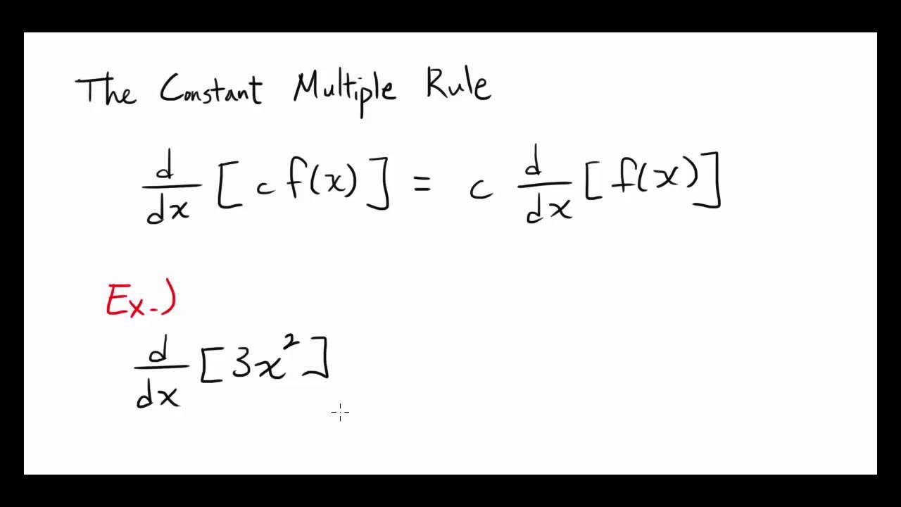 Constant Multiple Rule Introduction - YouTube