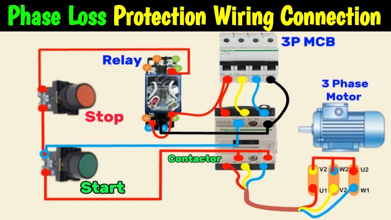 Phase Loss Protection Wiring Connection | Phase Failure Relay ...