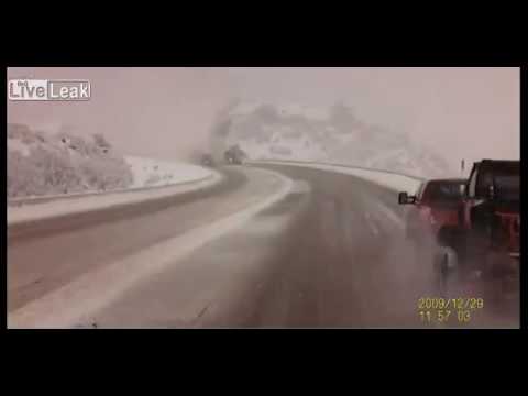 Snow Plow Forced Over Embankment by Semi Truck in Utah