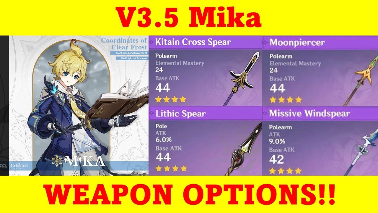 V3.5 Mika Weapon Options That You Already Have !! | Genshin Impact ...