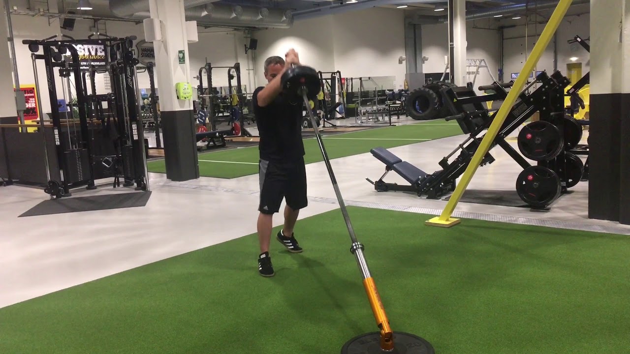 Landmine Exercises: Hang Clean to Rotational Press - YouTube