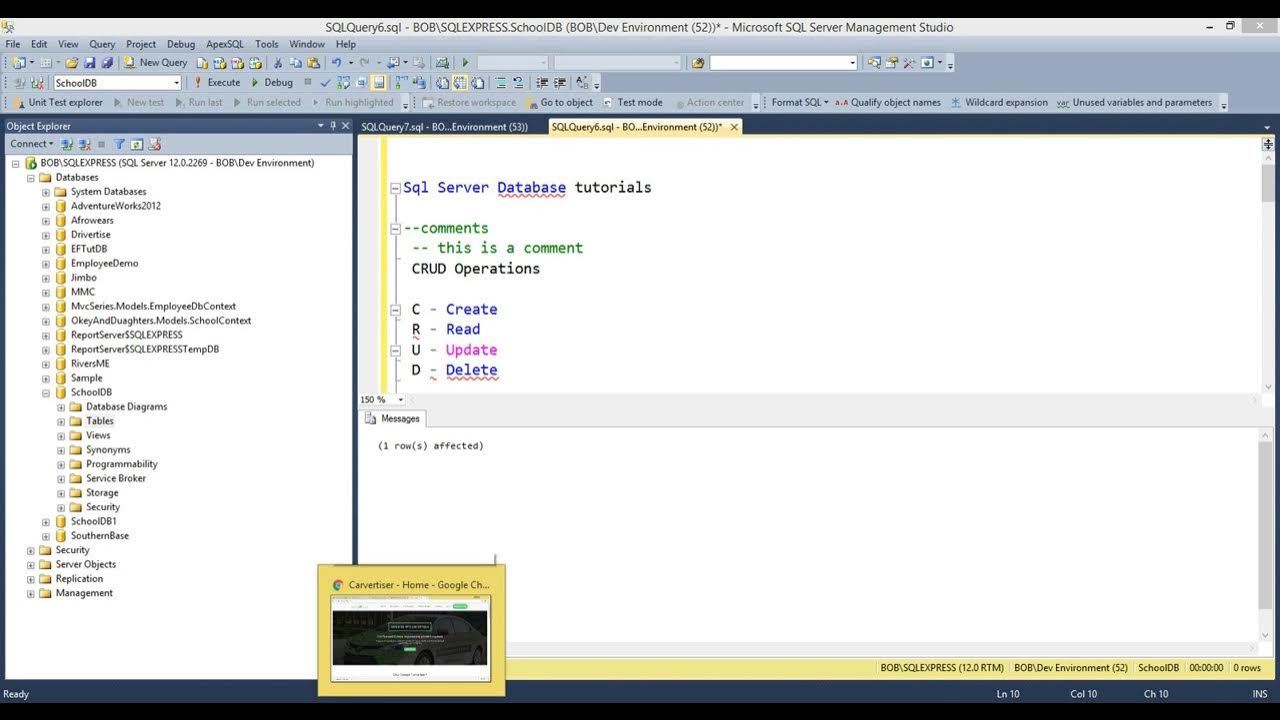 Sql Server database tutorials for beginners - the simplest way - YouTube