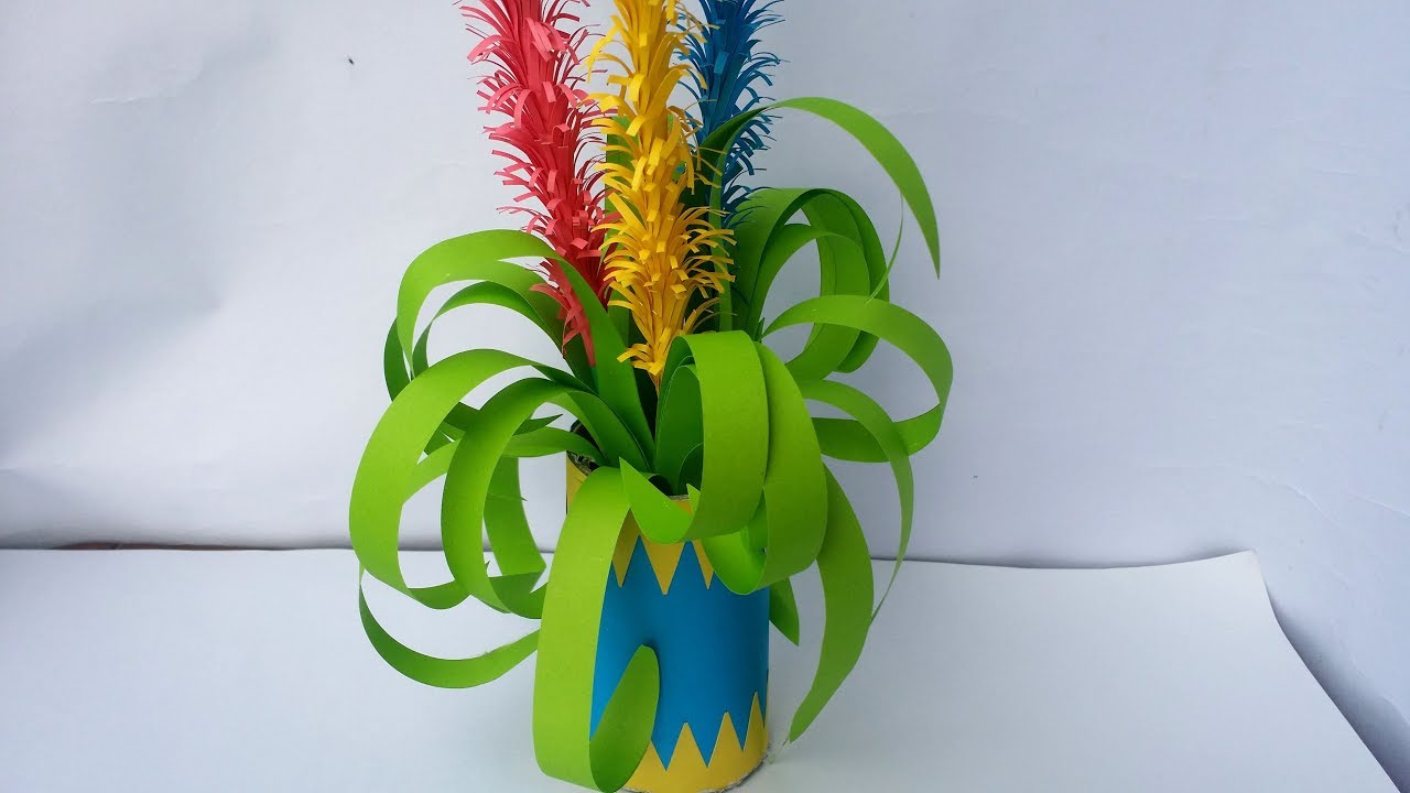 DIY: Flower Pot!!! How to Make Beautiful Paper Flower Pot for Home ...