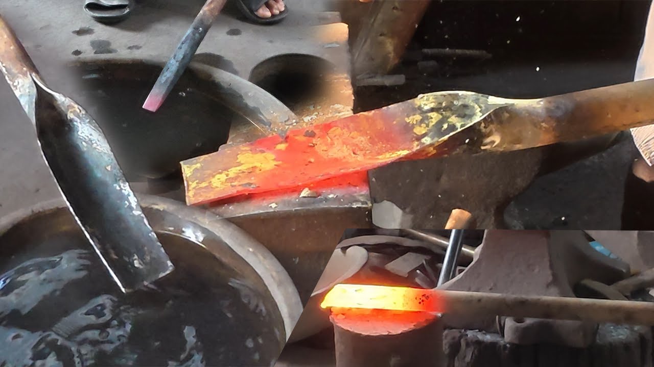 How to make a new metal hoe - How to weld metal, Riveting metal ...