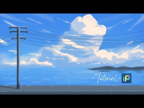 Ibis paint x | Tutorial gambar awan, lautanan plus palet warna ⛅🌊 - YouTube