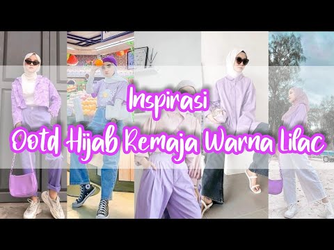 Inspirasi Ootd hijab remaja Warna Lilac terkeren