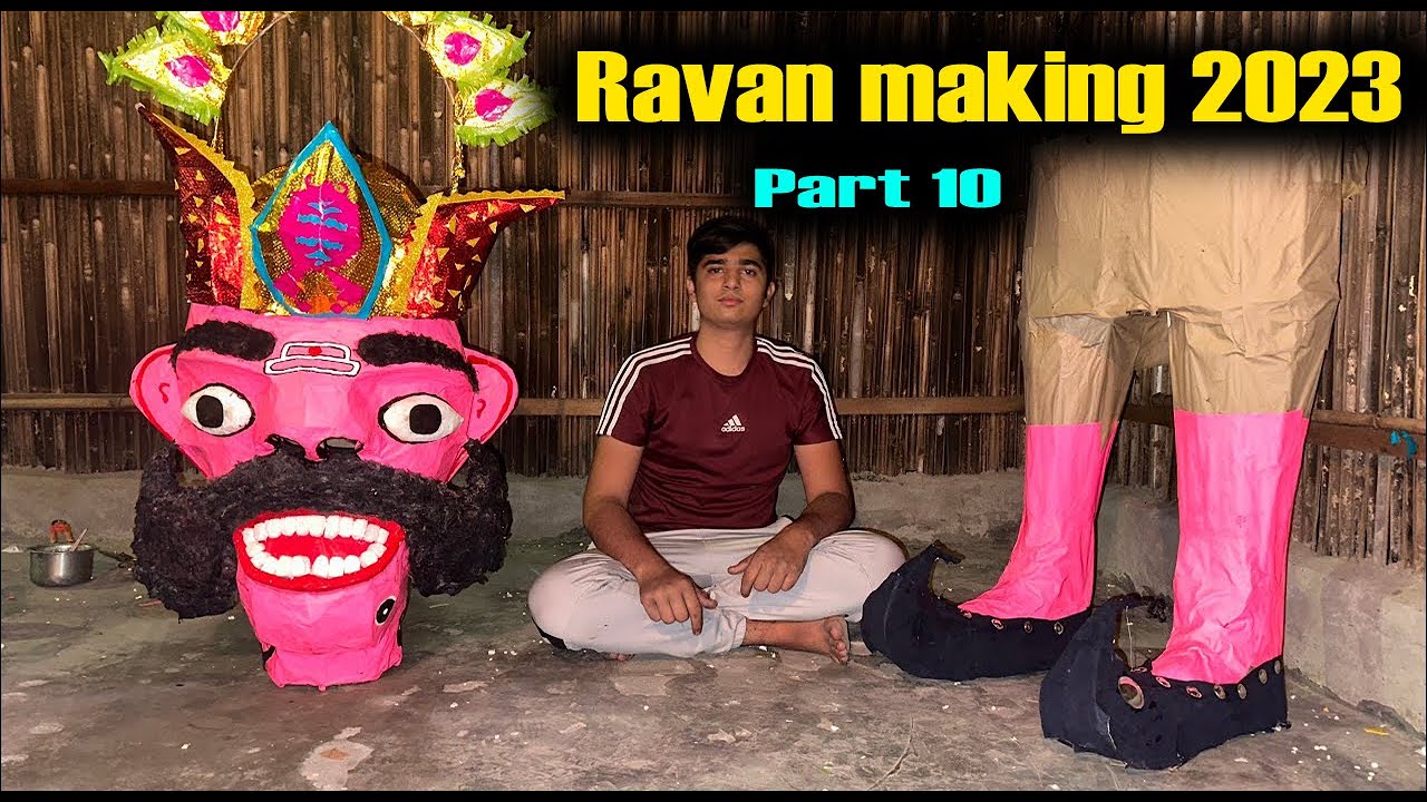 Ravan completed 2023 | Ravan making 2023 | Ravan making by bamboo - YouTube