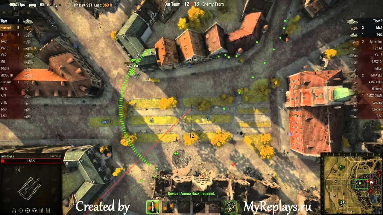 WOT: Siegfried Line - Hummel - 7 frags - - YouTube