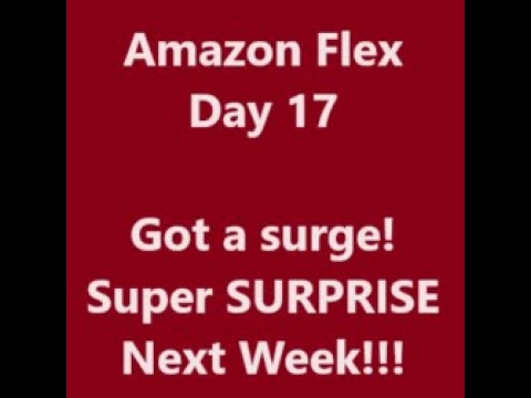 Amazon Flex Day 17 Sunday ... then Super Surprise the Following Week ...
