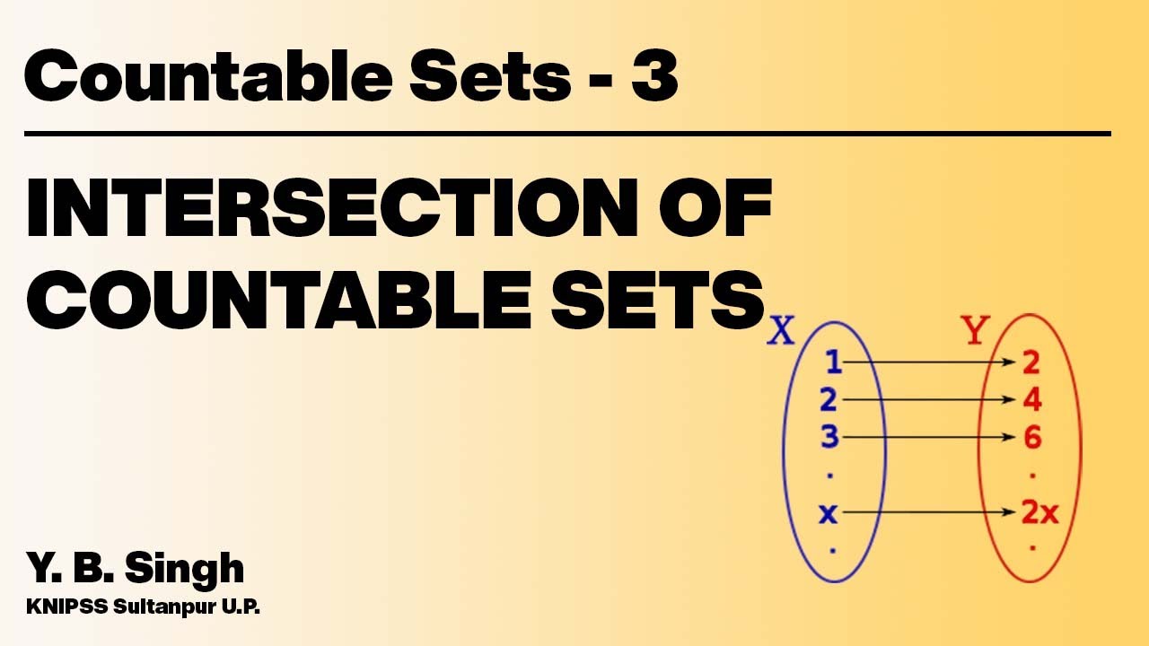 Countable Sets 3 - INTERSECTION OF COUNTABLE SETS | Y.B. Singh, KNIPSS ...