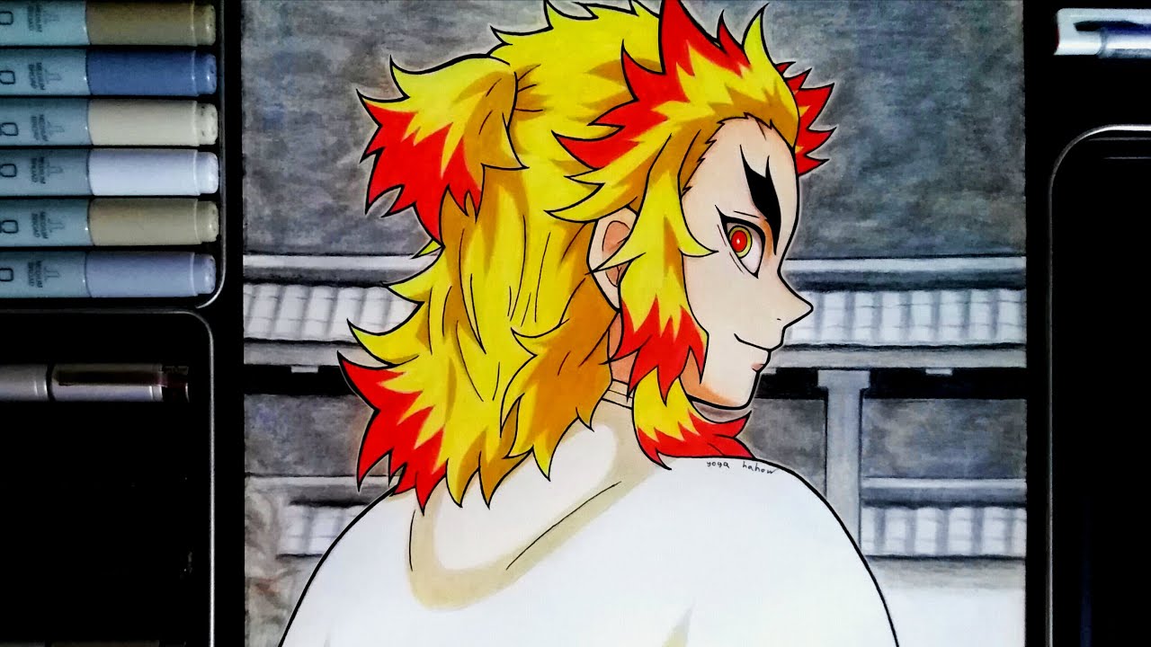 Kyojuro Rengoku / Kimetsu no Yaiba / speed drawing - YouTube