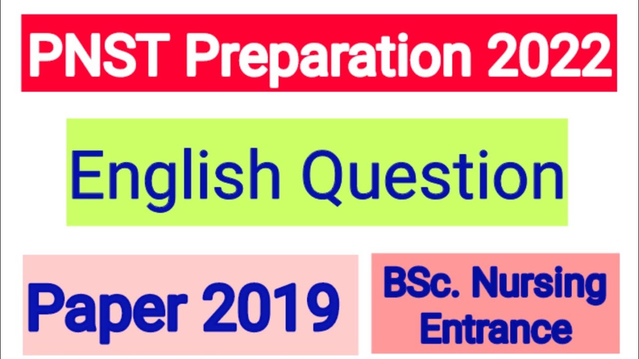 English Question from Previous Year Question Paper PNST Preparation ...