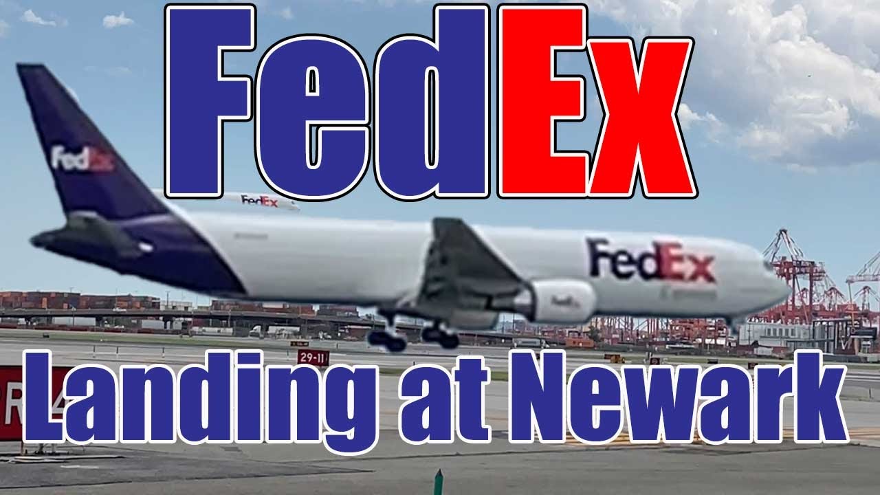 FedEx Boeing 767 Cargo plane landing at Newark - YouTube