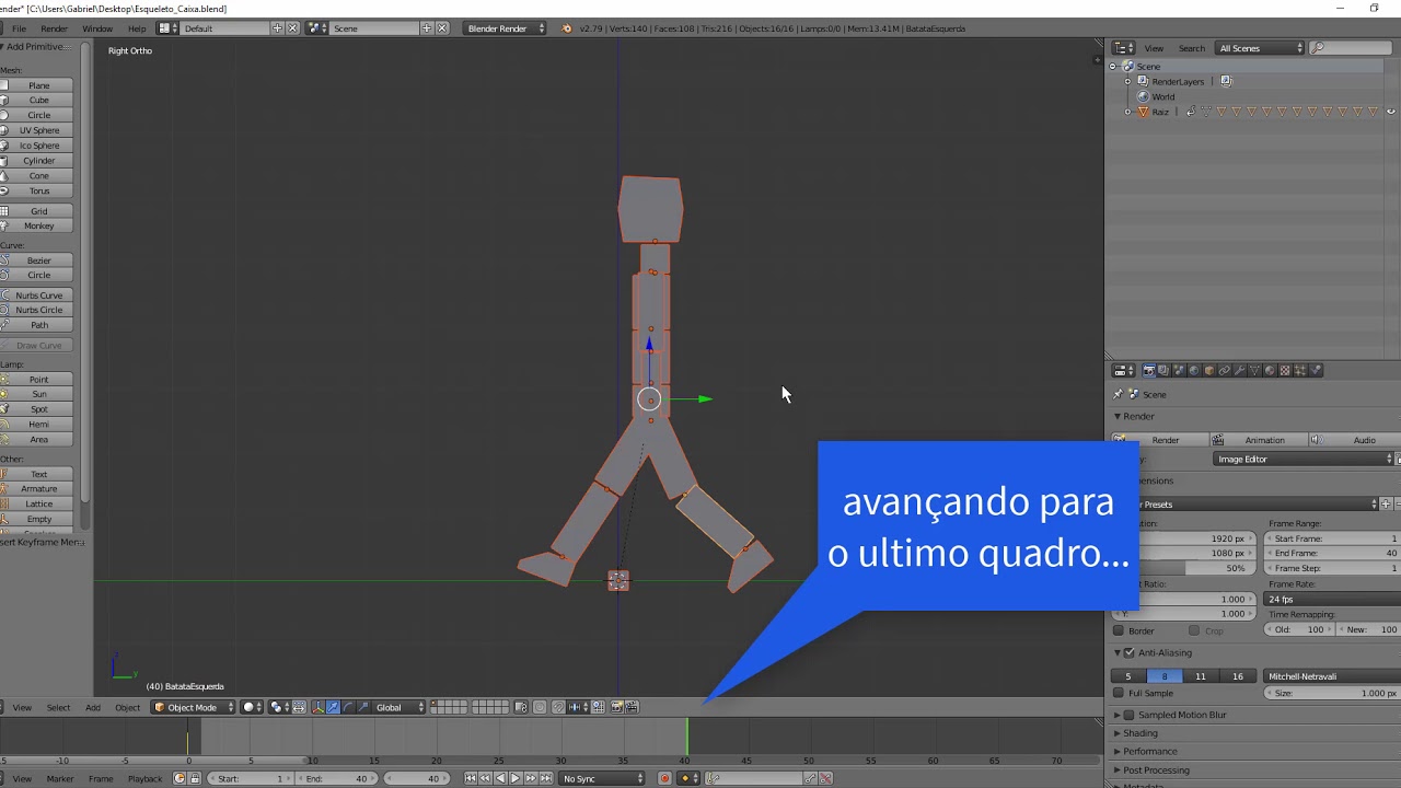 Blender Esqueleto Basico Animado Youtube