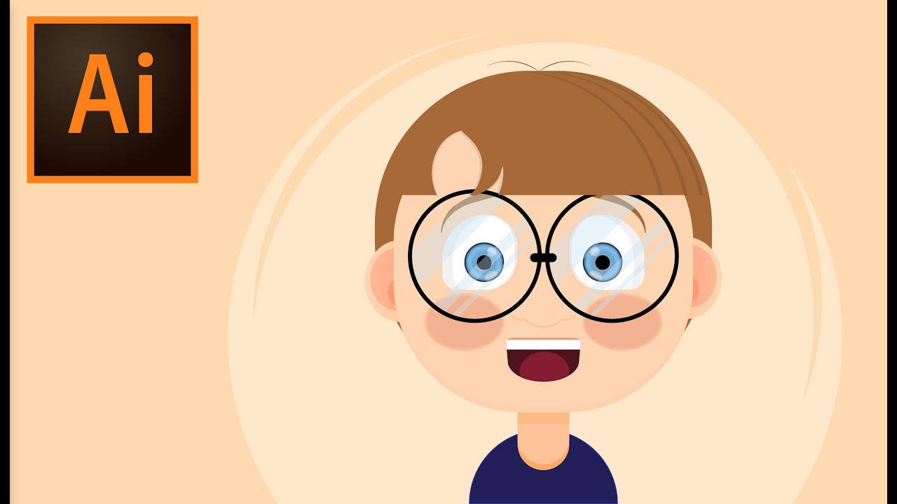 HOW TO DRAW A BOY illustrator with simple shapes - YouTube