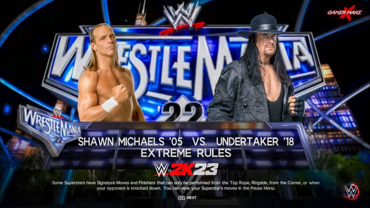 The Undertaker vs Shawn Michaels Full HD Match | WWE 2K23 PC GTX - YouTube
