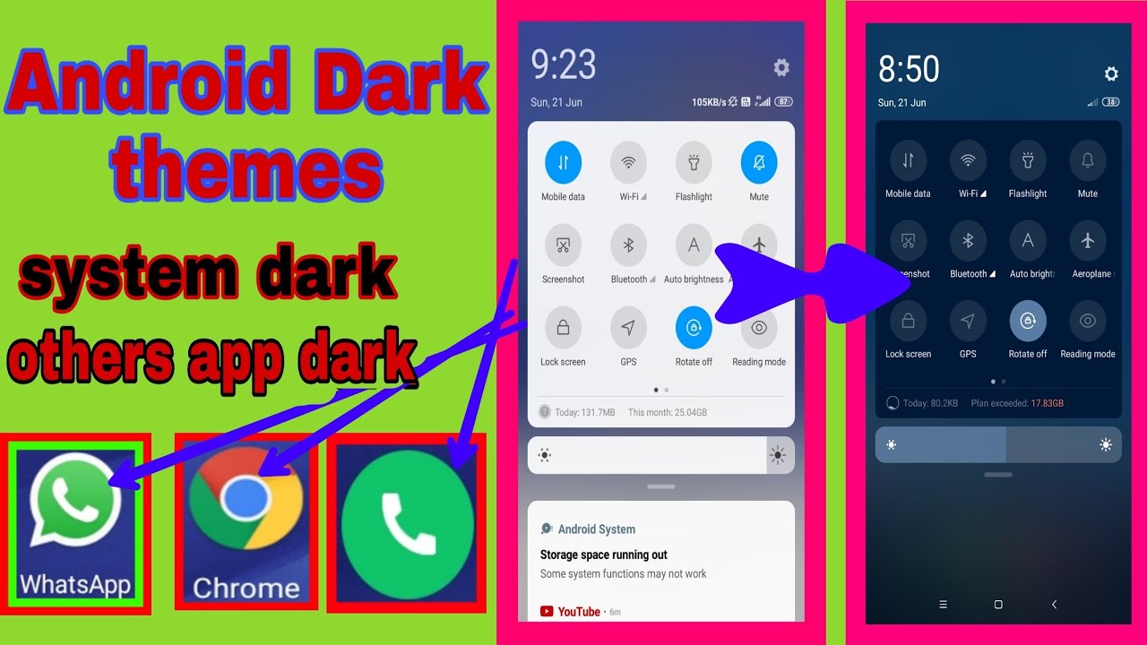 how to android mobile themes change/ dark theme applying and others app ...