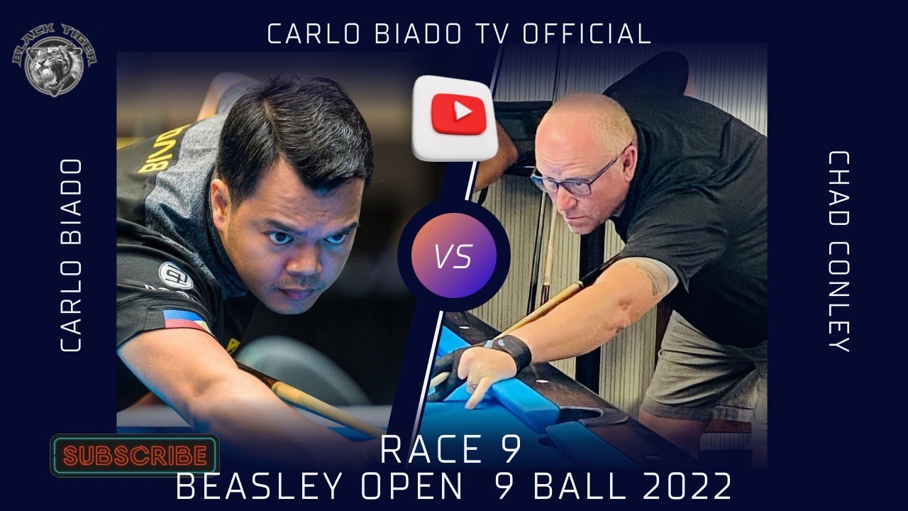 Carlo Biado VS Chad Conley |Beasley Open 9 ball Open | Race 9 ...