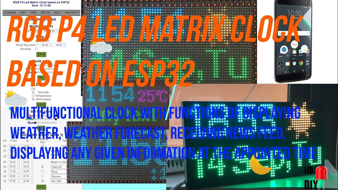 RGB P4 Led Matrix Clock based on ESP32 - YouTube