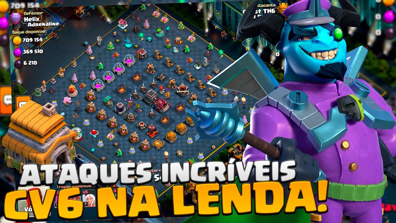 ATAQUES INCRÍVEIS DE CV6 NA LIGA LENDÁRIA! CLASH OF CLANS - YouTube