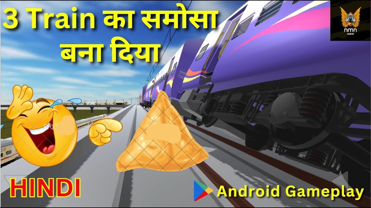 Indian train crossing 3d में तीन trains का समोसा बना दिया 😂| #samosa # ...