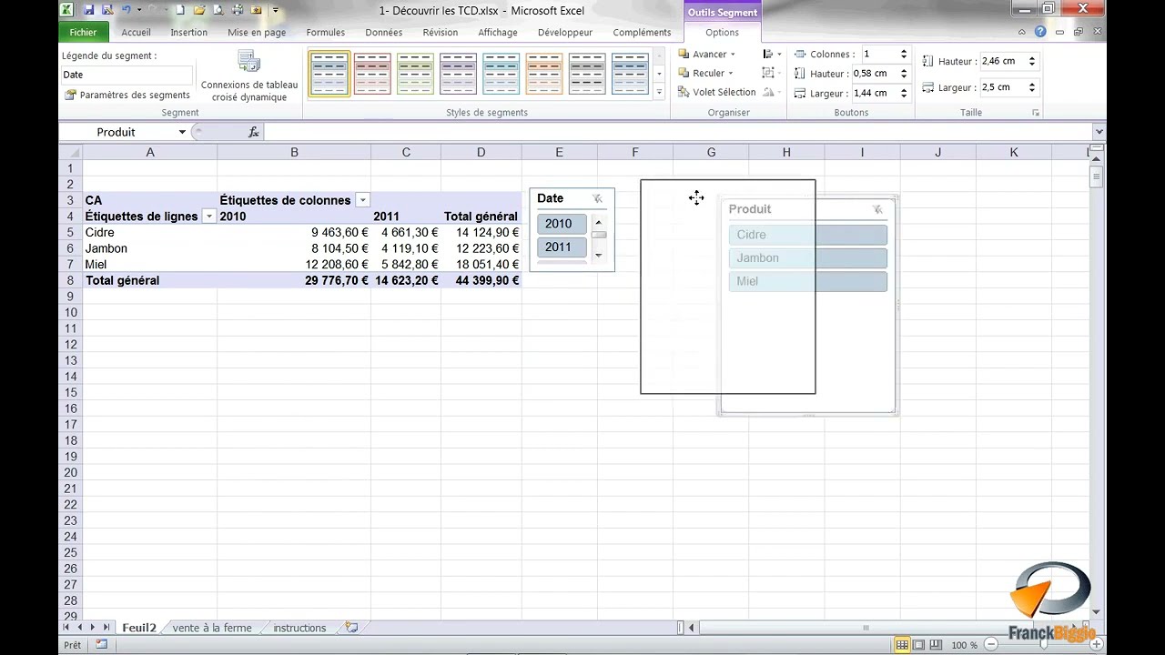 Les Tableaux croisés dynamiques Exercice 18 Formation Excel Marseill ...