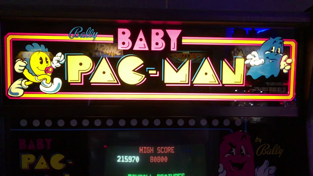 Baby Pac-Man Pinball Machine Backglass, Translite and Playfield Quick ...