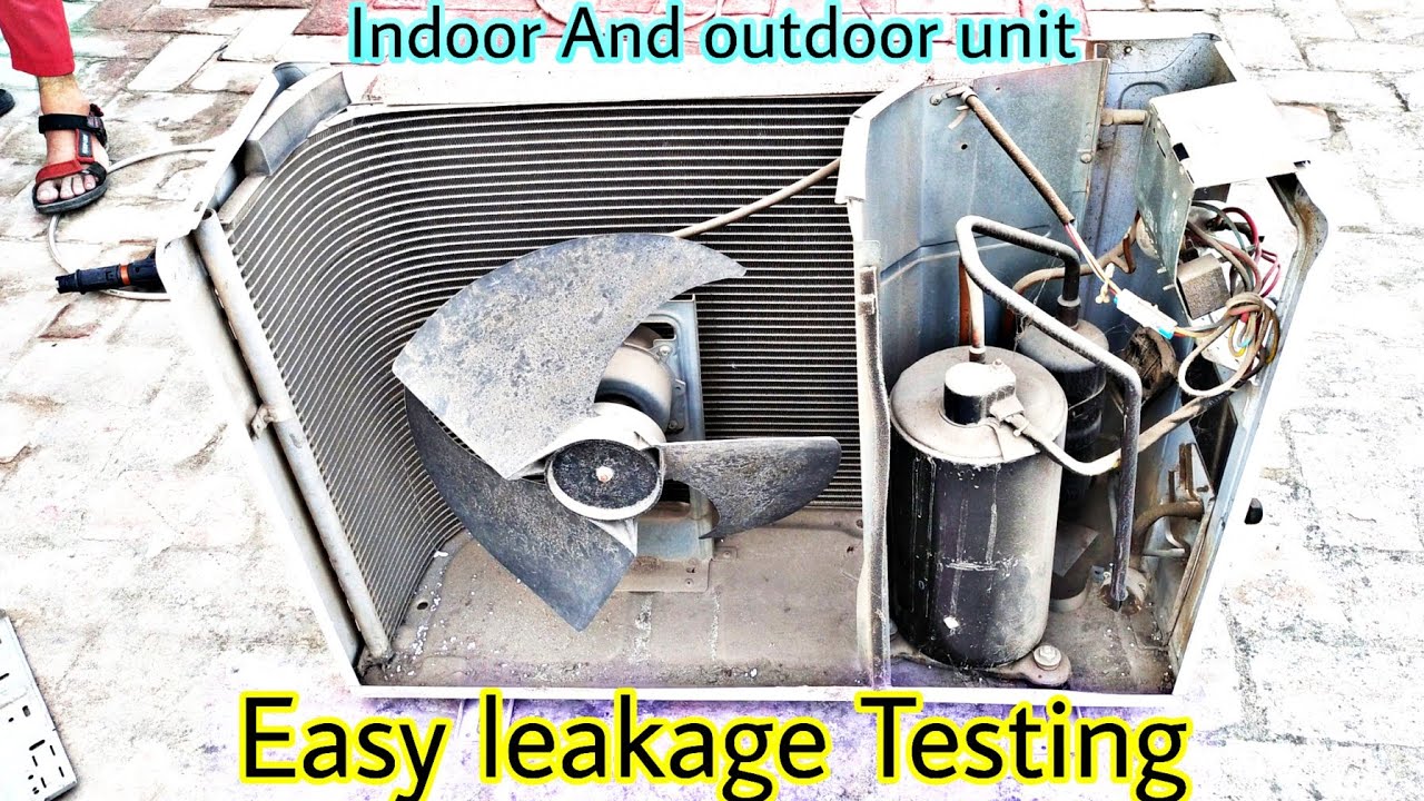 Leakage Testing in split ac outdoor and indoor unit - YouTube