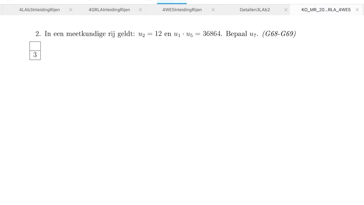 KO06 meetkundige rij vraag2 - YouTube
