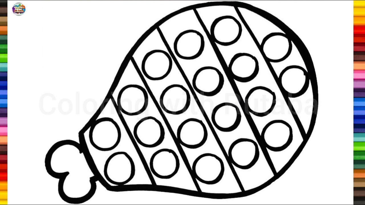 Chicken Thigh Popit Drawing and coloring, How to Draw chicken Popit ...