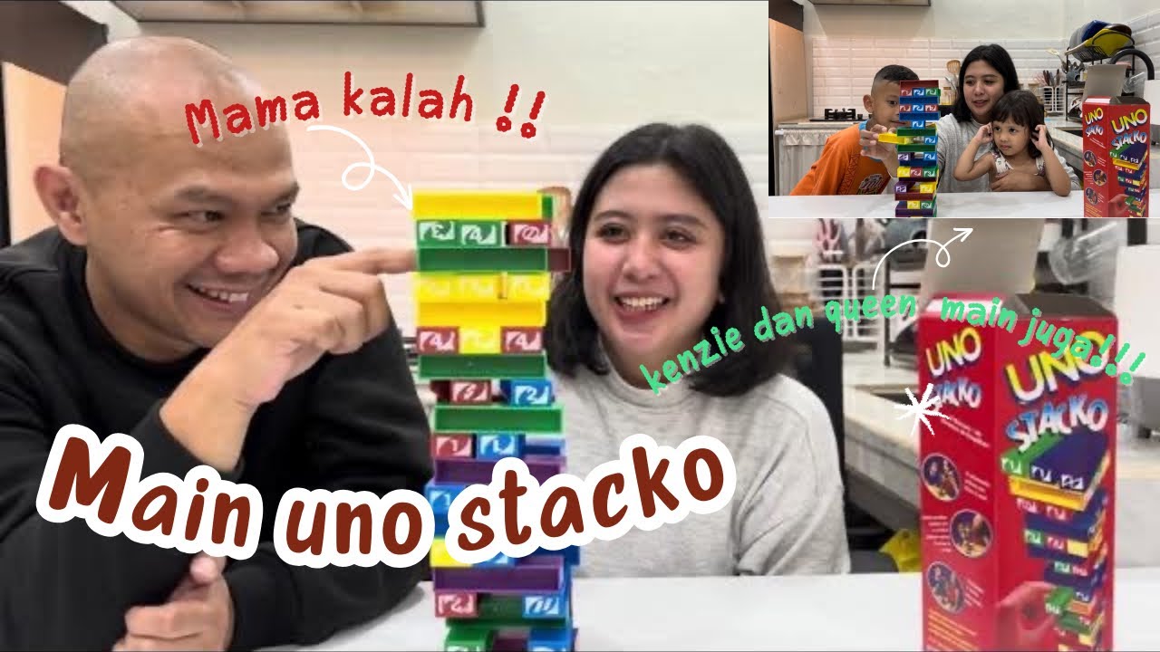 MAIN UNO STACKO BARENG MAMA PAPA KENZIE DAN QUEENTA 😂😝 - YouTube