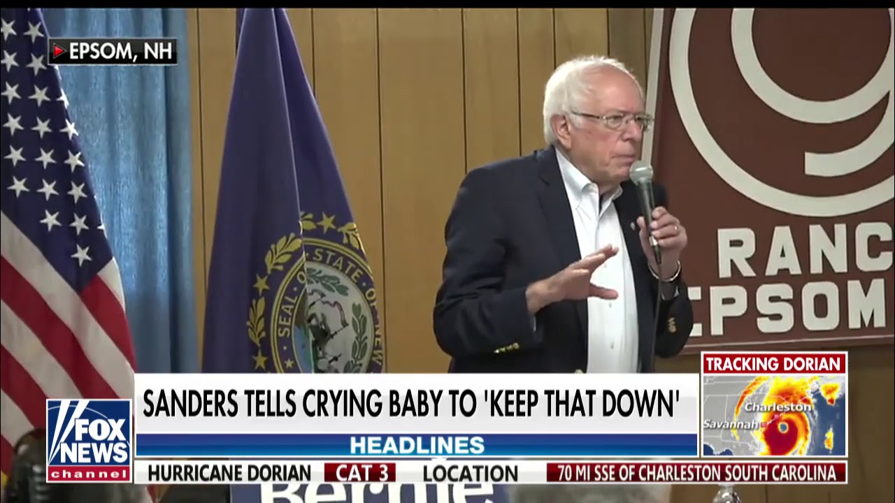 Bernie Sanders Tells Crying Baby To 'Keep That Down' - YouTube