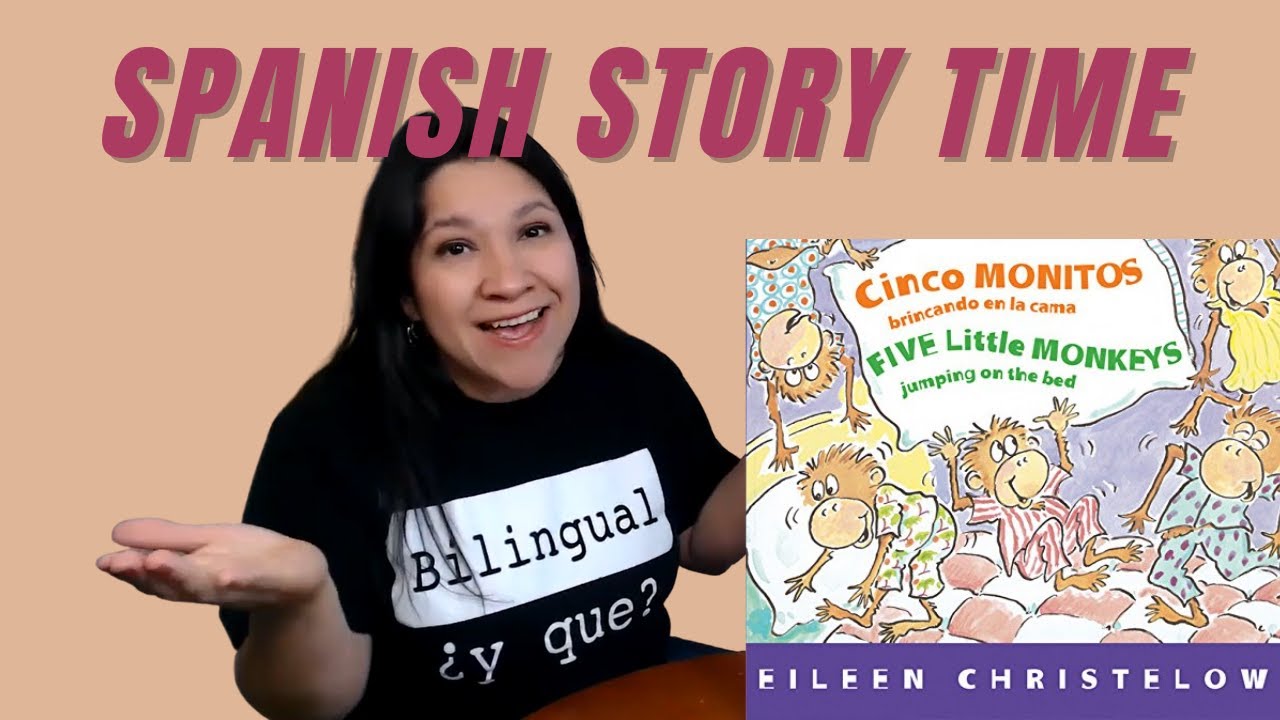5 monitos brincando en la cama │Spanish Story Time - YouTube