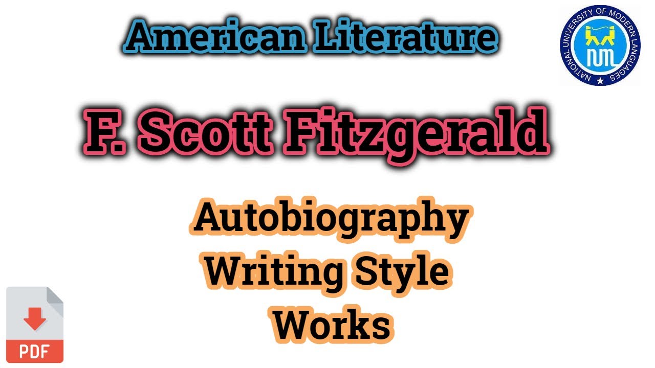 F.Scot Fitzgerald | Writing style of F.Scot Fitzgerald - YouTube