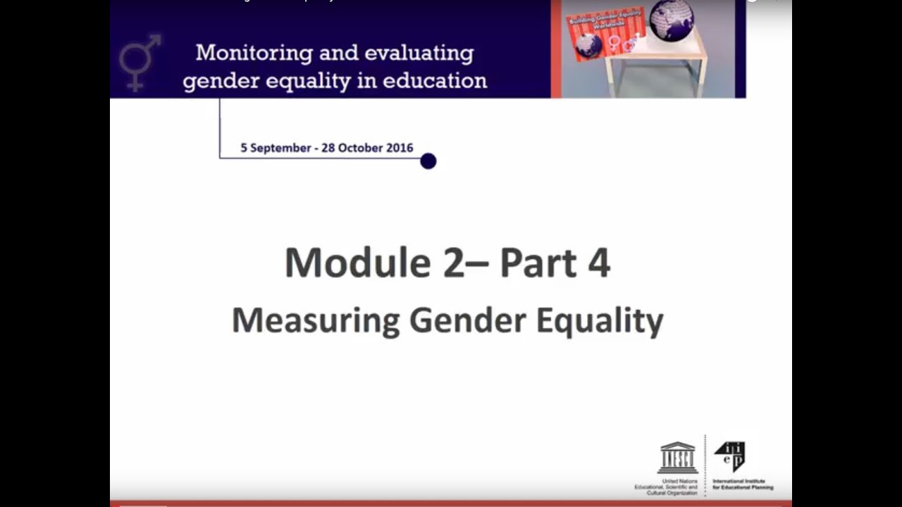 Module 2 Part 4 Measuring Gender Equality - YouTube